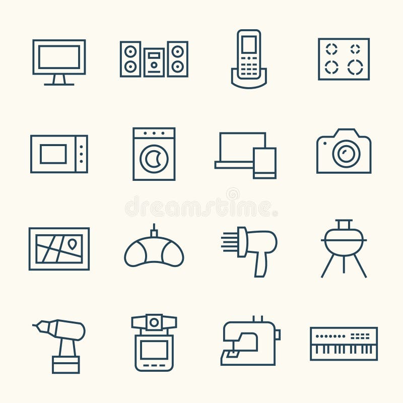 Electronics icons stock vector. Illustration of monitor - 97221607