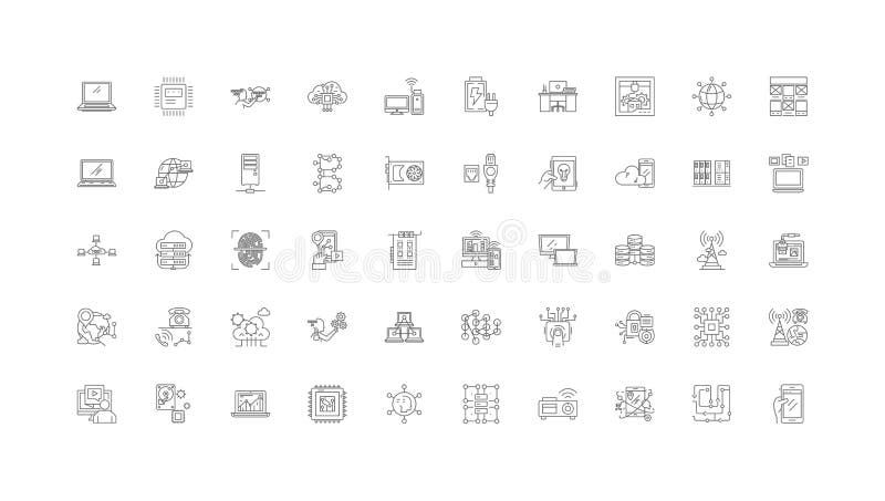 Electronics Ideas, Linear Icons, Line Signs Set, Vector Collection ...