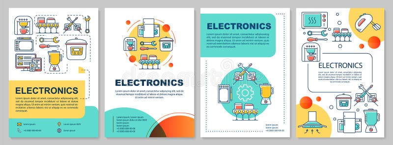 Electronics Industry Brochure Template Layout. Tech Production Stock ...