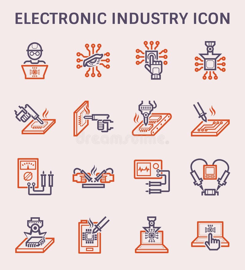Electronics industry icon stock vector. Illustration of electronic ...