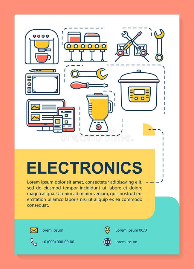 Electronics Industry Poster Template Layout. Appliance, Technology ...