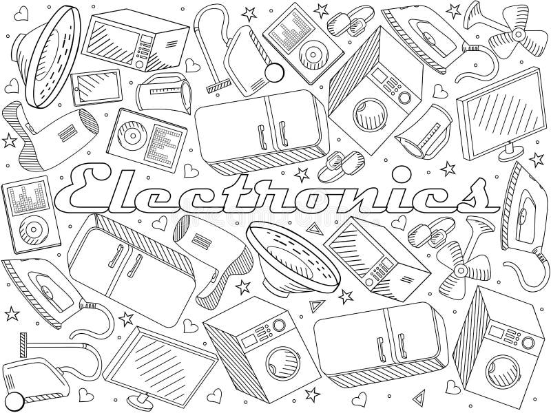 Electronics Line Art Design Vector Illustration Stock Vector ...