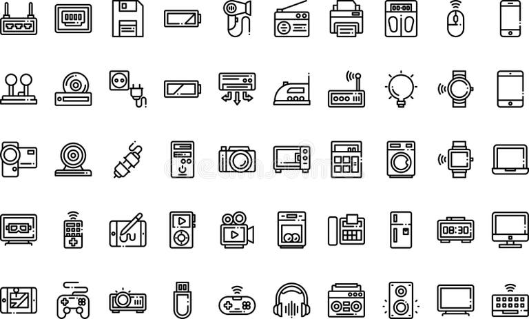 Electronics Line Icons High-Quality Vector Icons Collection with Editable Stroke. Ideal for ...