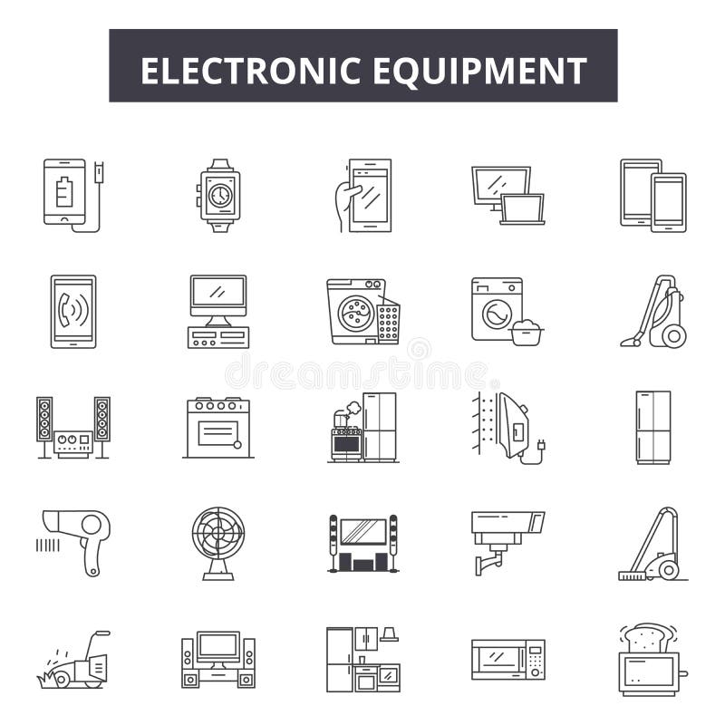 Electronics Line Icons, Signs, Vector Set, Outline Illustration Concept ...