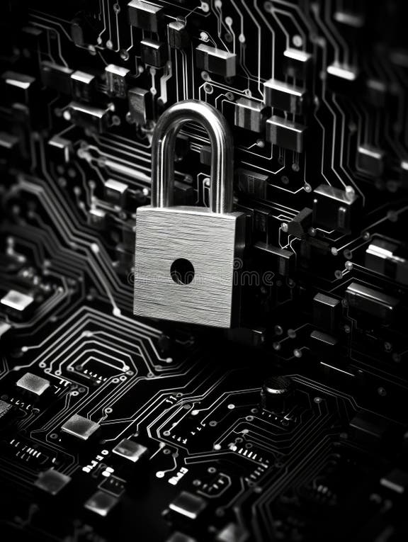 Electronics Lock on Circuit Board Stock Image - Image of circuit ...