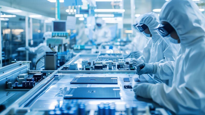 Electronics Manufacturing Facility. Industrial Factory Concept Stock ...