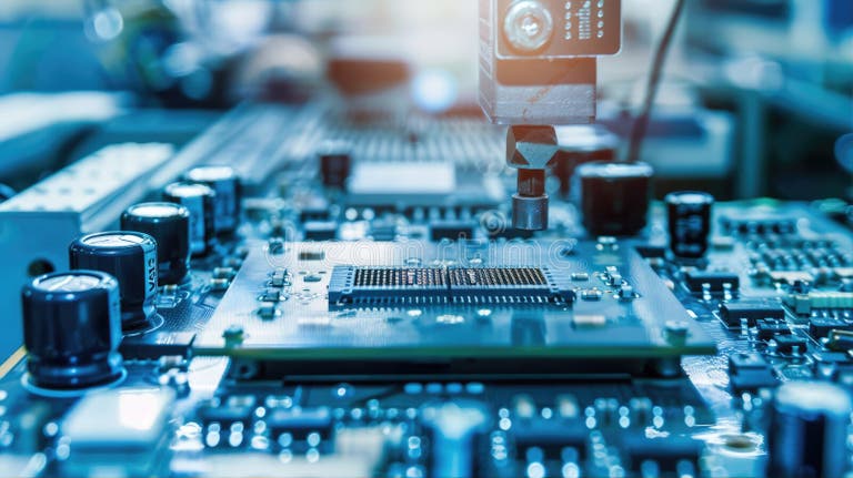 Electronics Manufacturing Process in a Factory Stock Photo - Image of ...