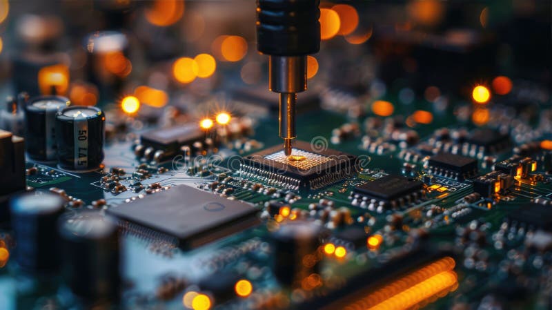 Electronics Manufacturing Process in a Factory Stock Photo - Image of ...