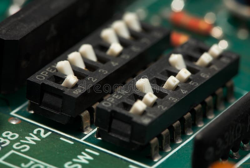 Electronics - Micro Switches Stock Photo - Image of board, close: 3813542