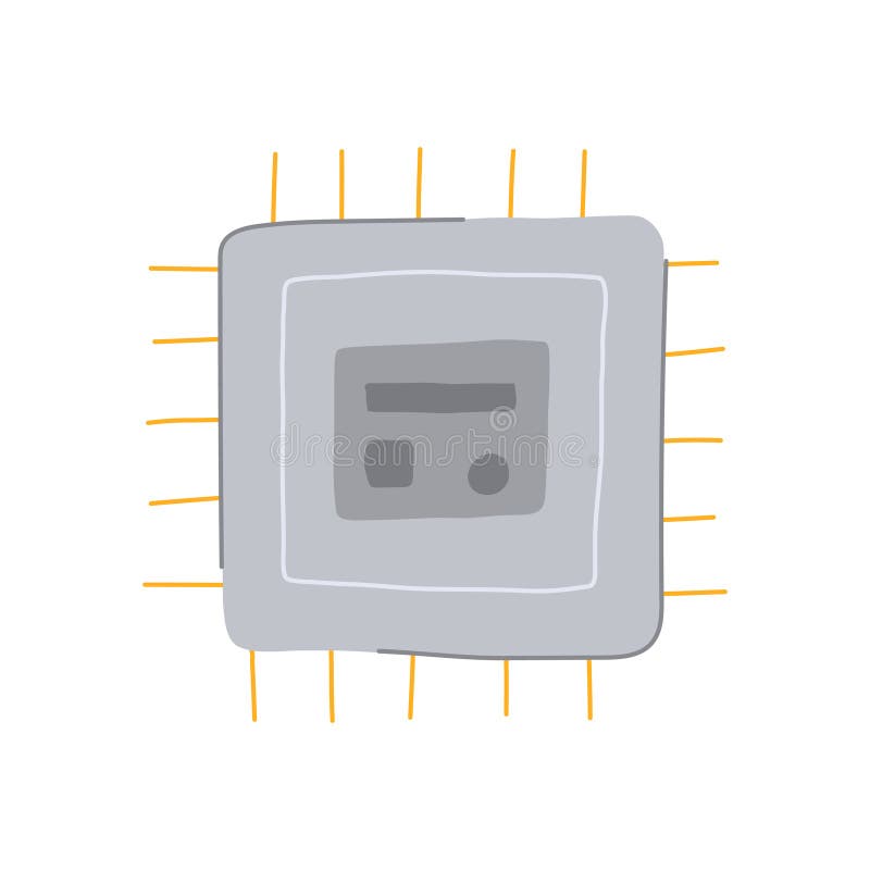 Electronics Microchip Cartoon Vector Illustration Stock Illustration ...
