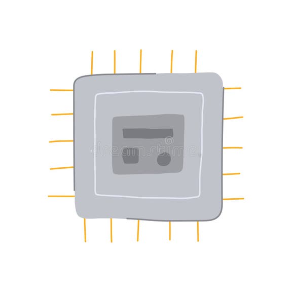 Electronics Microchip Cartoon Vector Illustration Stock Illustration ...