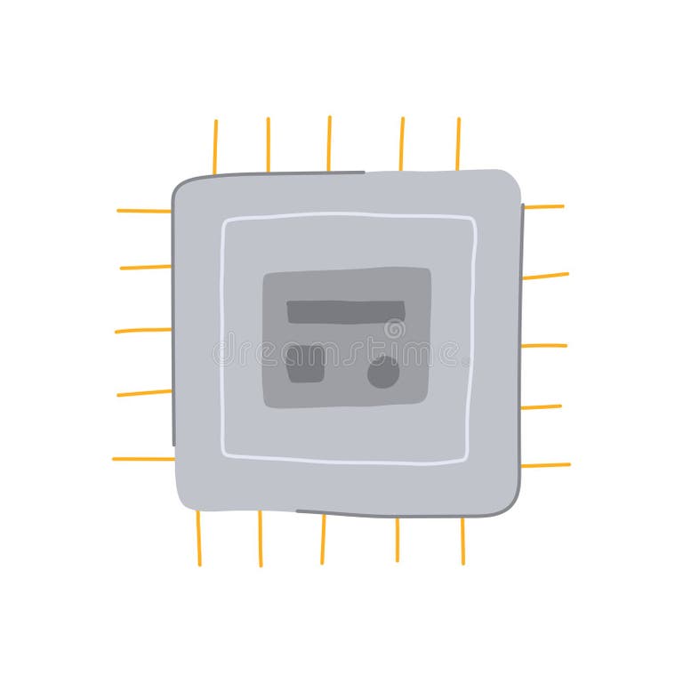 Electronics Microchip Cartoon Vector Illustration Stock Illustration ...