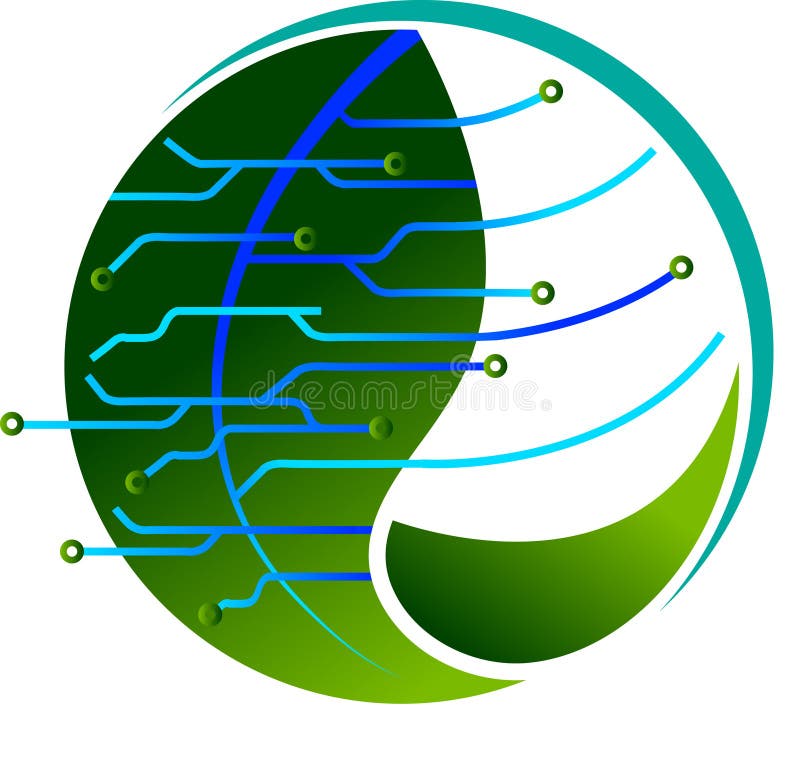 Electronics with nature stock vector. Illustration of hybrid - 91366801