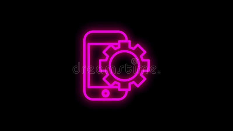 ELECTRONICS Neon Icon with Flat Abstract Design Isolated on White ...