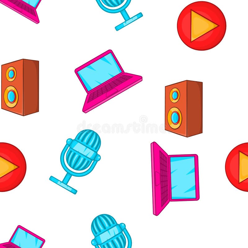 Electronics Pattern, Cartoon Style Stock Vector - Illustration of ...
