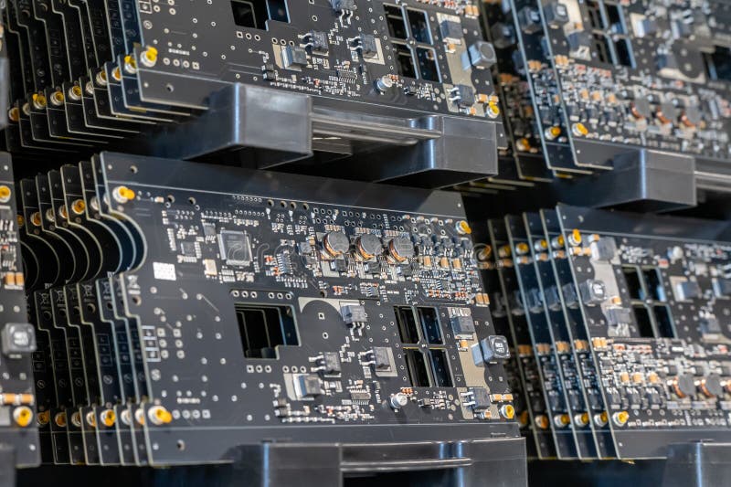 Electronics PCB Boards in Warehouse Partly Assembled Stock Image ...
