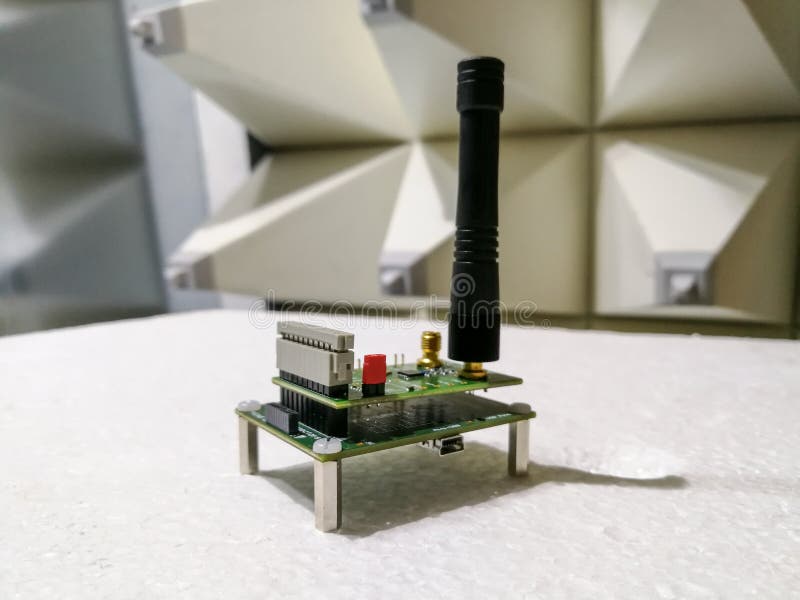 Electronics PCB with Wireless Communication Module in Anechoic Chamber ...