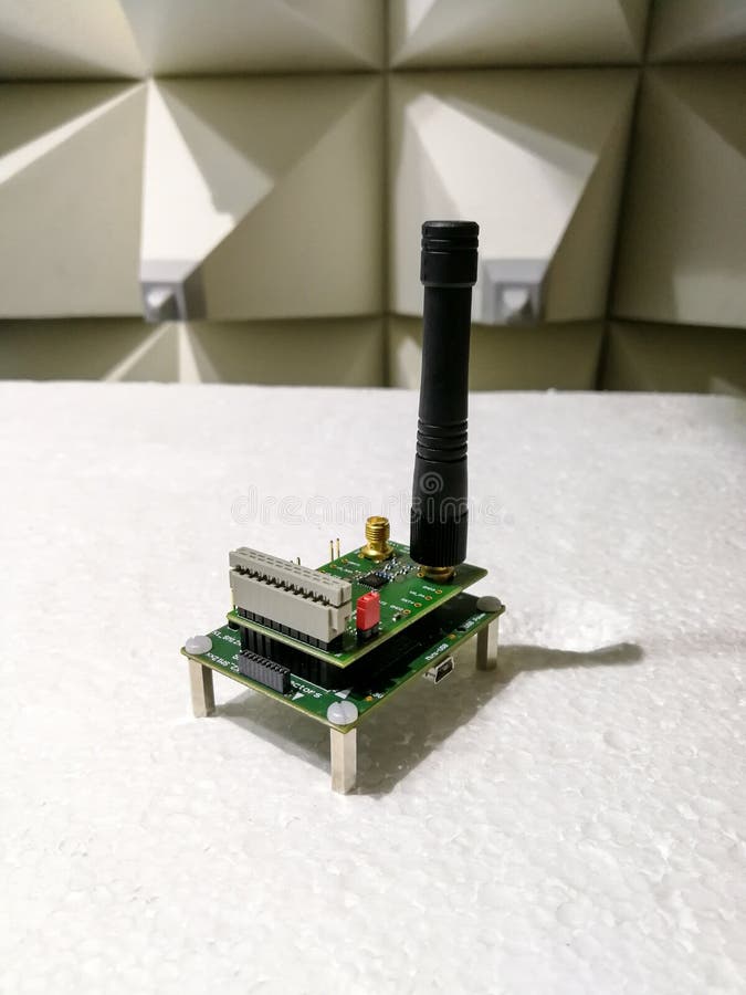 Electronics PCB with Wireless Communication Module in Anechoic Chamber ...