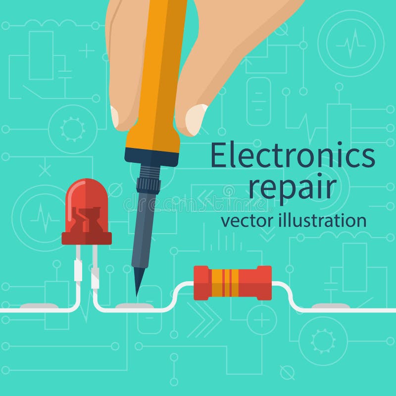 Electronics repair concept stock vector. Illustration of laboratory ...