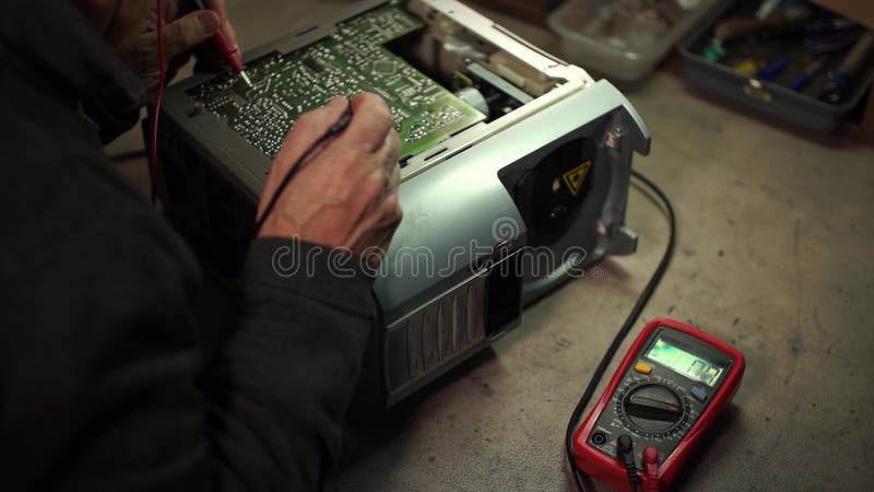 Electronics repair stock footage. Video of caucasian - 305396604