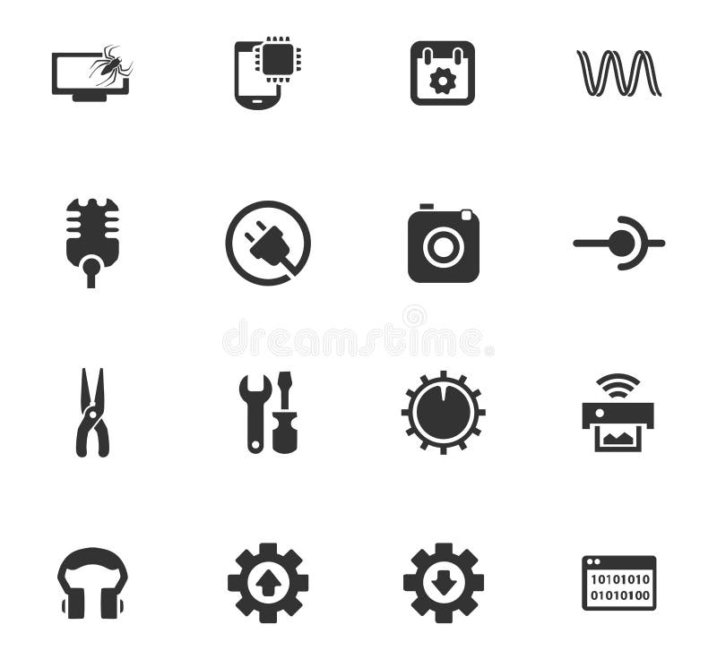 Electronics Repair Icons Set Stock Vector - Illustration of symbol ...