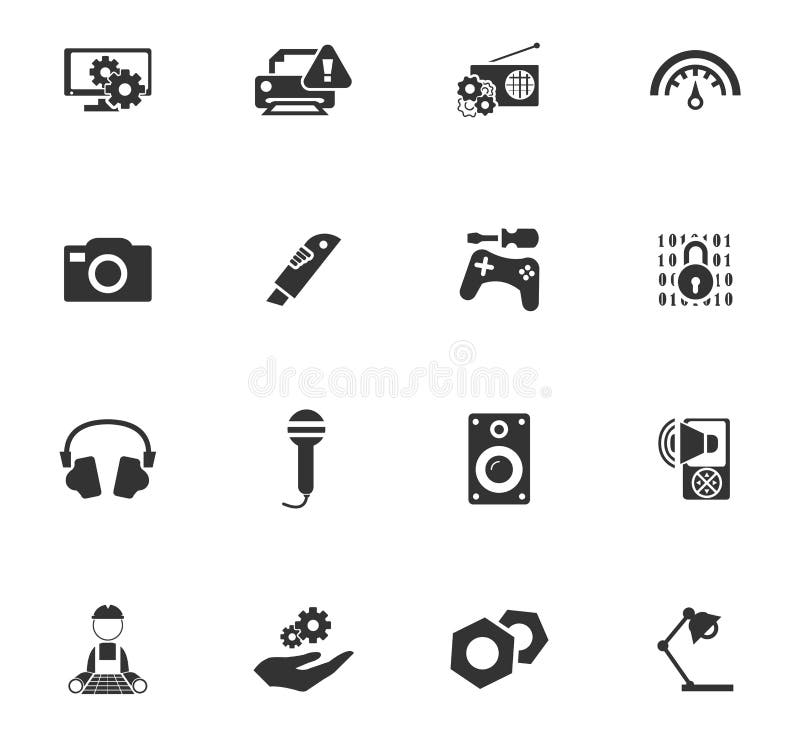Electronics Repair Icons Set Stock Vector - Illustration of system ...