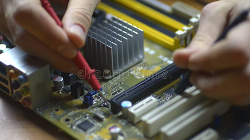 Closeup of Electronic Circuit Board with Processor Stock Footage ...