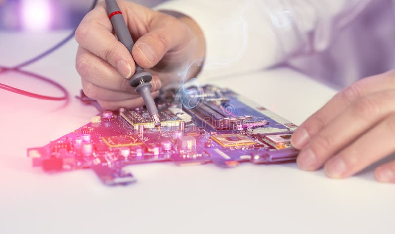 Electronics repair service stock image. Image of person - 73773547