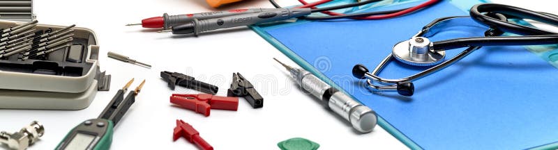 Electronics Repair Service-the Master Checks the Electronic Unit and ...