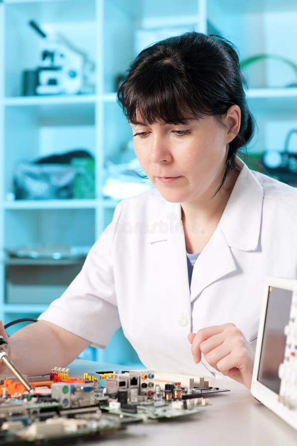 Electronics Repair Tech Works Stock Photo - Image of computer, device ...