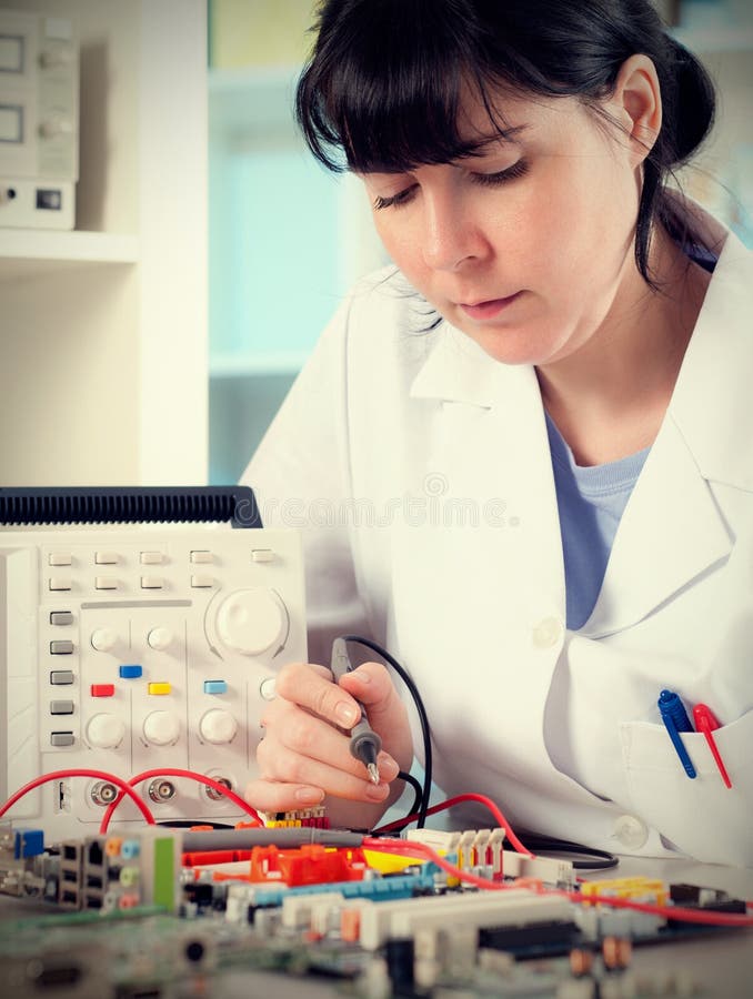 Electronics Repair Tech, Toned Image Stock Photo - Image of engineer ...