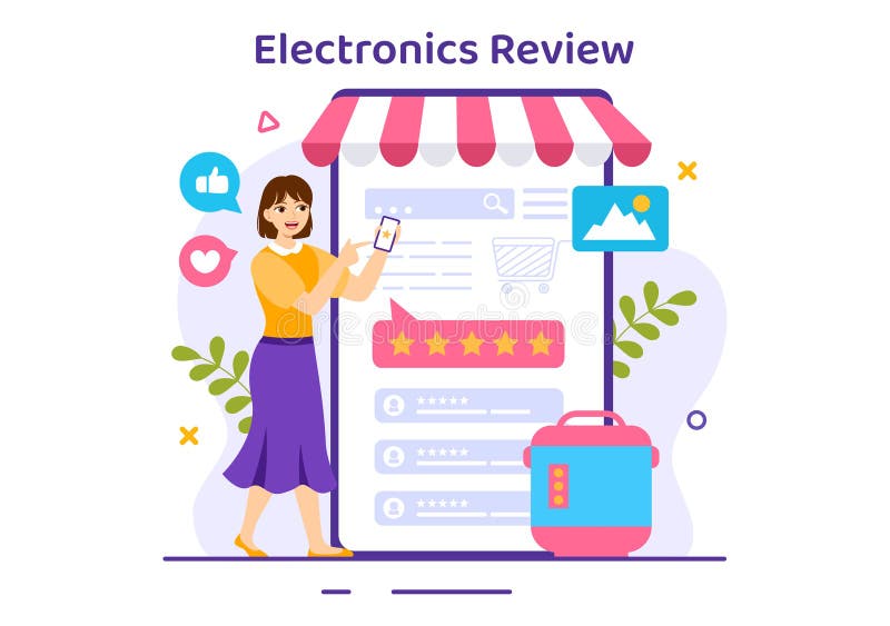Electronics Review Vector Illustration with Customer Rating Quality of ...