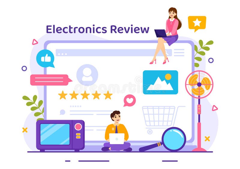Electronics Review Vector Illustration with Customer Rating Quality of ...