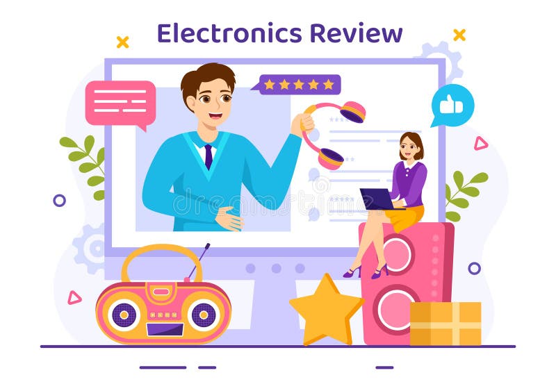 Electronics Review Vector Illustration with Customer Rating Quality of ...