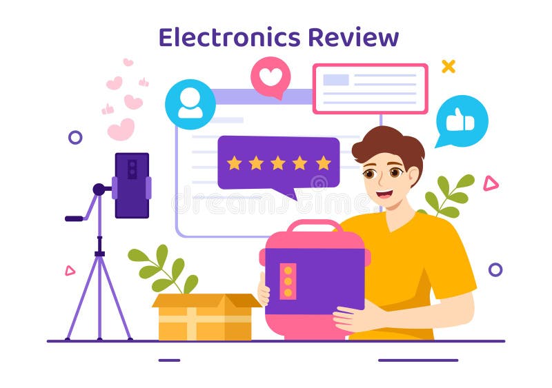 Electronics Review Vector Illustration with Customer Rating Quality of ...