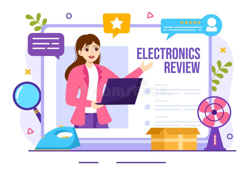 Electronics Review Vector Illustration with Customer Rating Quality of ...