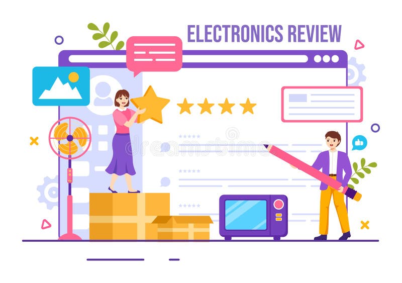Electronics Review Vector Illustration with Customer Rating Quality of ...