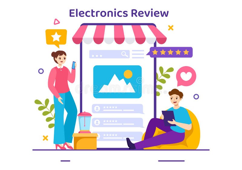 Electronics Review Vector Illustration with Customer Rating Quality of ...
