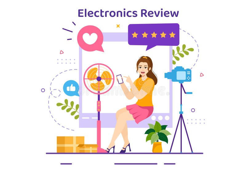 Electronics Review Vector Illustration with Customer Rating Quality of ...