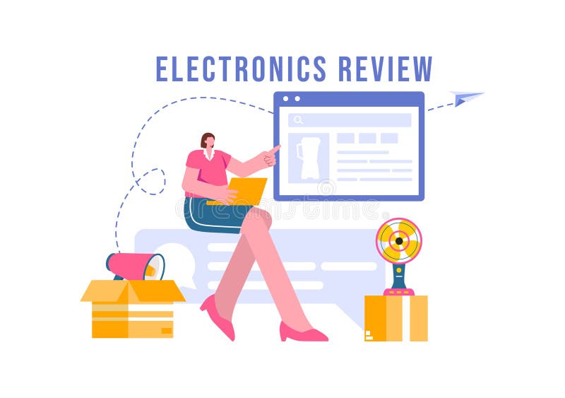 Electronics Review Vector Illustration with Customer Ratings on Quality ...