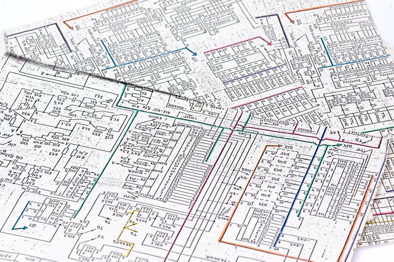 Electronics schematic stock photo. Image of thesis, presentation - 21430732