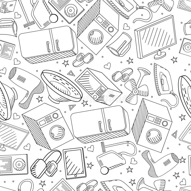 Electronics Line Art Design Vector Illustration Stock Vector ...