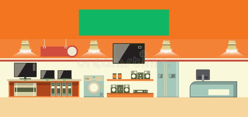 Electronics Shop Vector Illustration Stock Vector - Illustration of ...