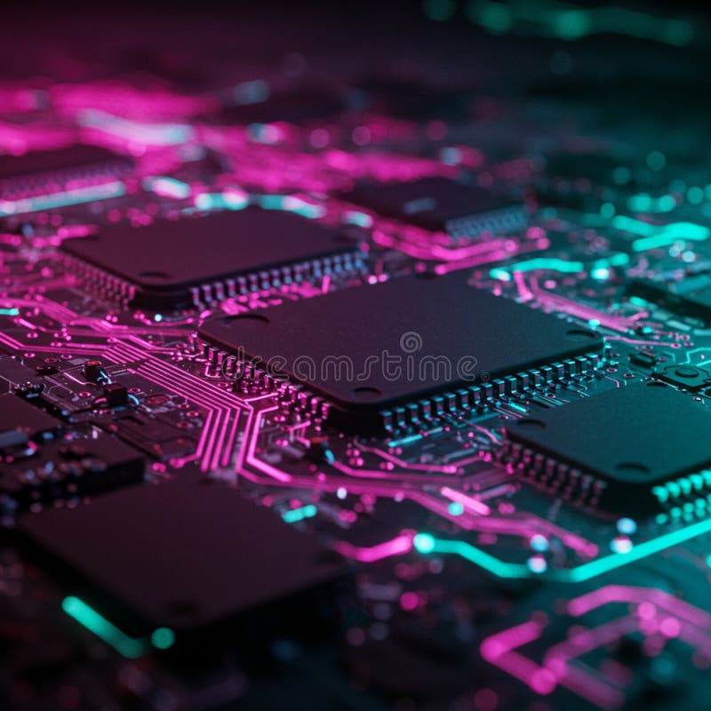 Electronics Showcase a Close-up of a Computer Motherboard with ...