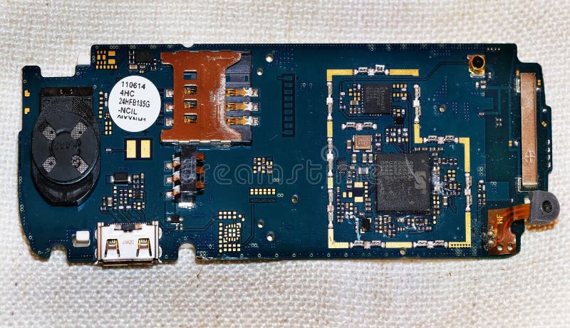 Electronics of Small Mobile Phone. Stock Photo - Image of industry ...