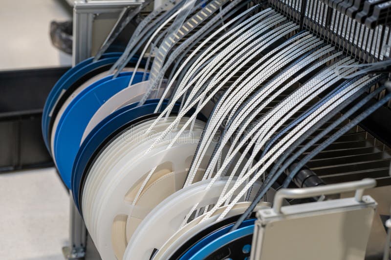 Electronics SMT Reel Components on the Assembly Line Stock Image ...