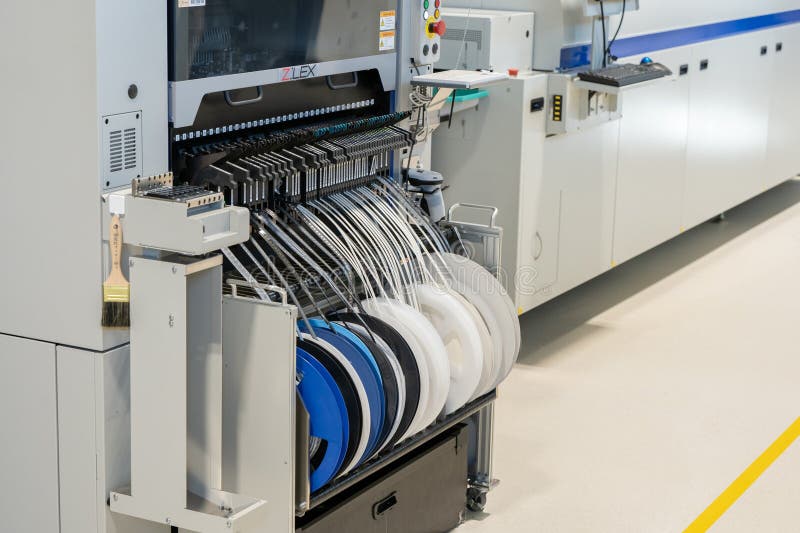 Electronics SMT Reel Components on the Assembly Line Stock Image ...