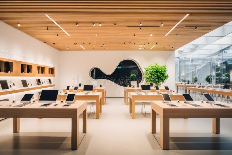 Electronics Store Interior Combines Sleek Design and Wooden Elements ...