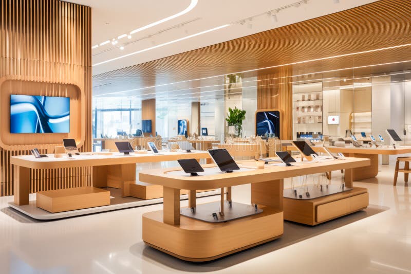 Electronics Store Interior Combines Sleek Design and Wooden Elements ...
