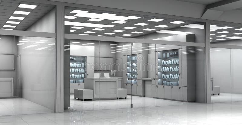 Electronics Store Room. without People Stock Illustration ...